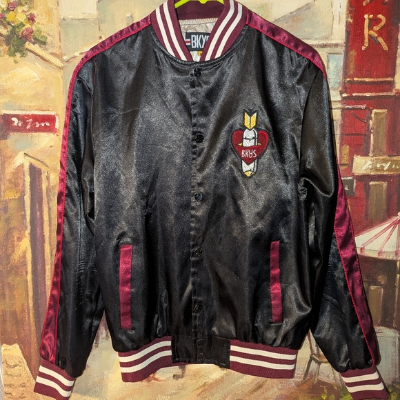 Bkys | Jackets & Coats | La Bomba Black Satin Jacket | Poshmark
